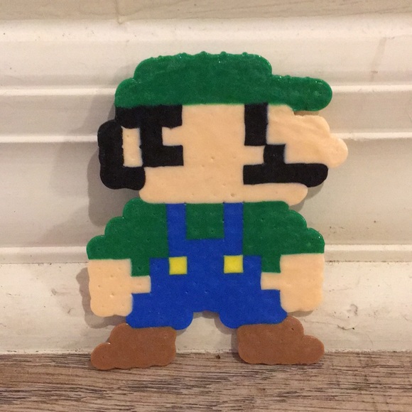 Perler Bead | Other | Mario Luigi And Question Mark Block Perler Beads ...